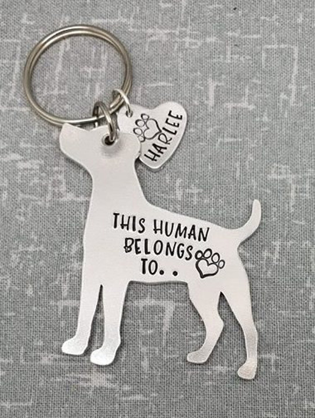 Jack Russell This Human Belongs To.. Personalised Dog Keyring Dog Lover ...