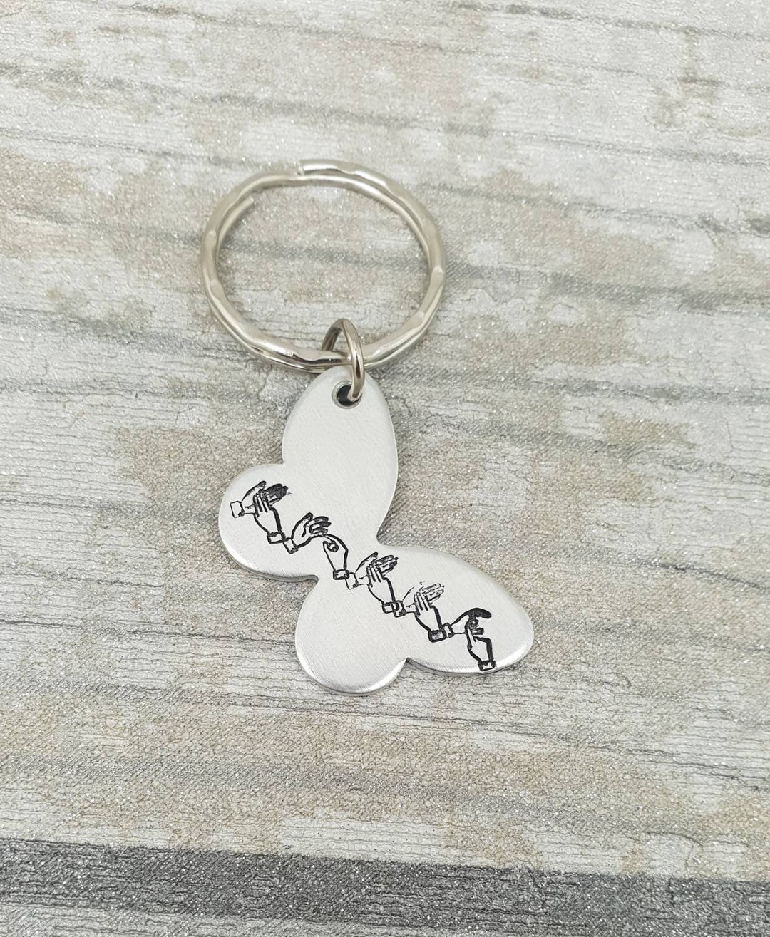BSL Mummy Butterfly Keyring BSL Mummy Gift Mummy Keyring Sign Language ...