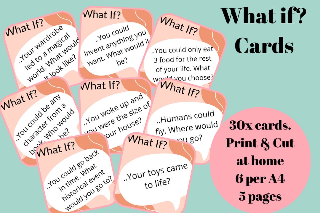 DIGITAL FILE What If Cards Conversational Starter Cards for Children and Adults. - Etsy