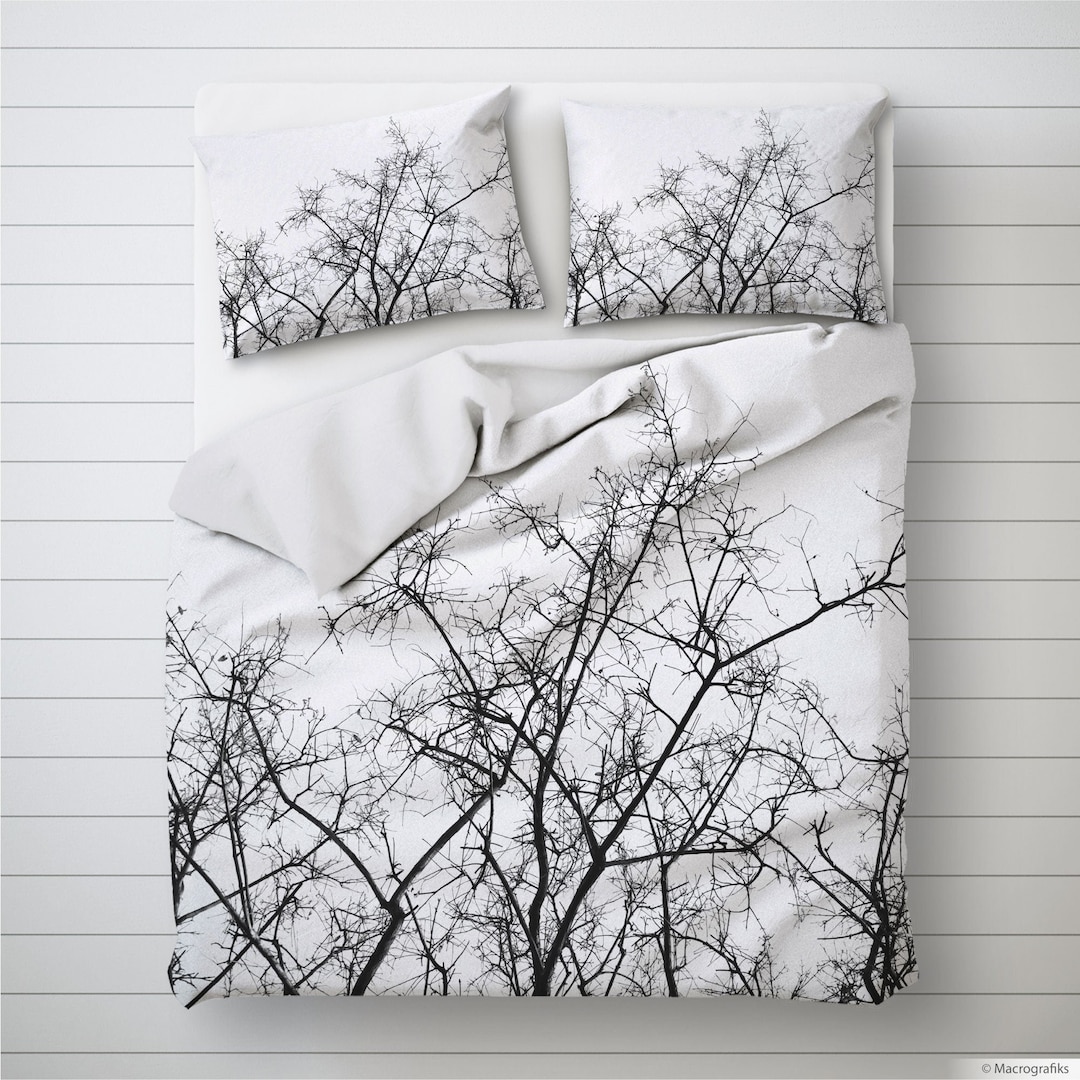 Dry Branch Duvet Cover King, Tree Branch Art, Nature Bedding, Pillow ...