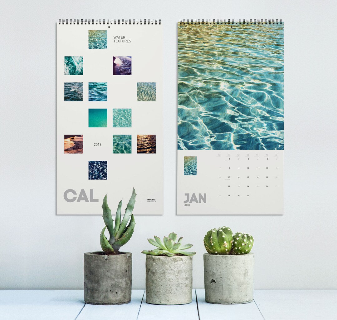 Calendar 2024 Water Textures, Ocean Art Abstract Photography, Nautical ...