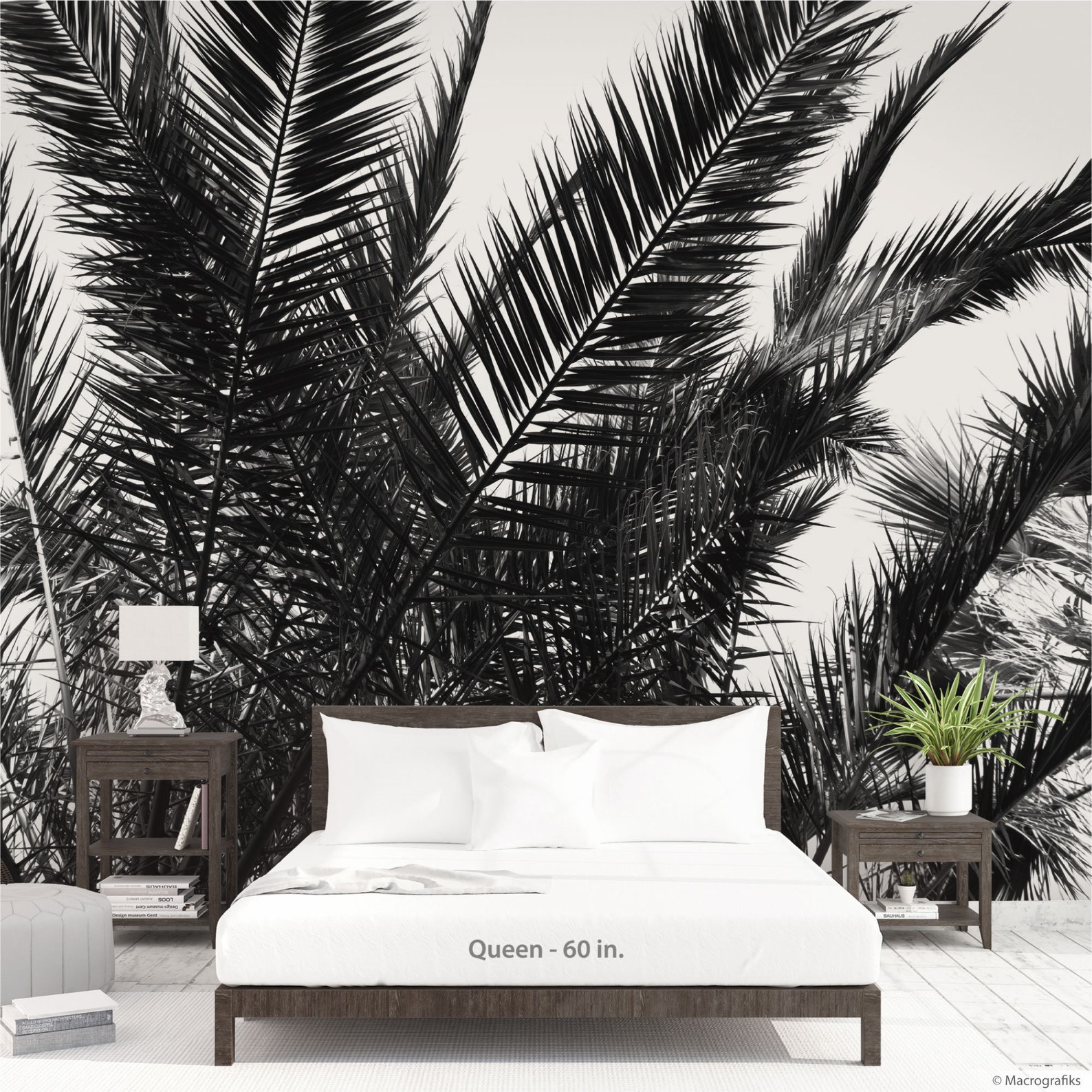 Palm Wallpaper Peel and Stick Wallpaper Mural Tropical Wall - Etsy