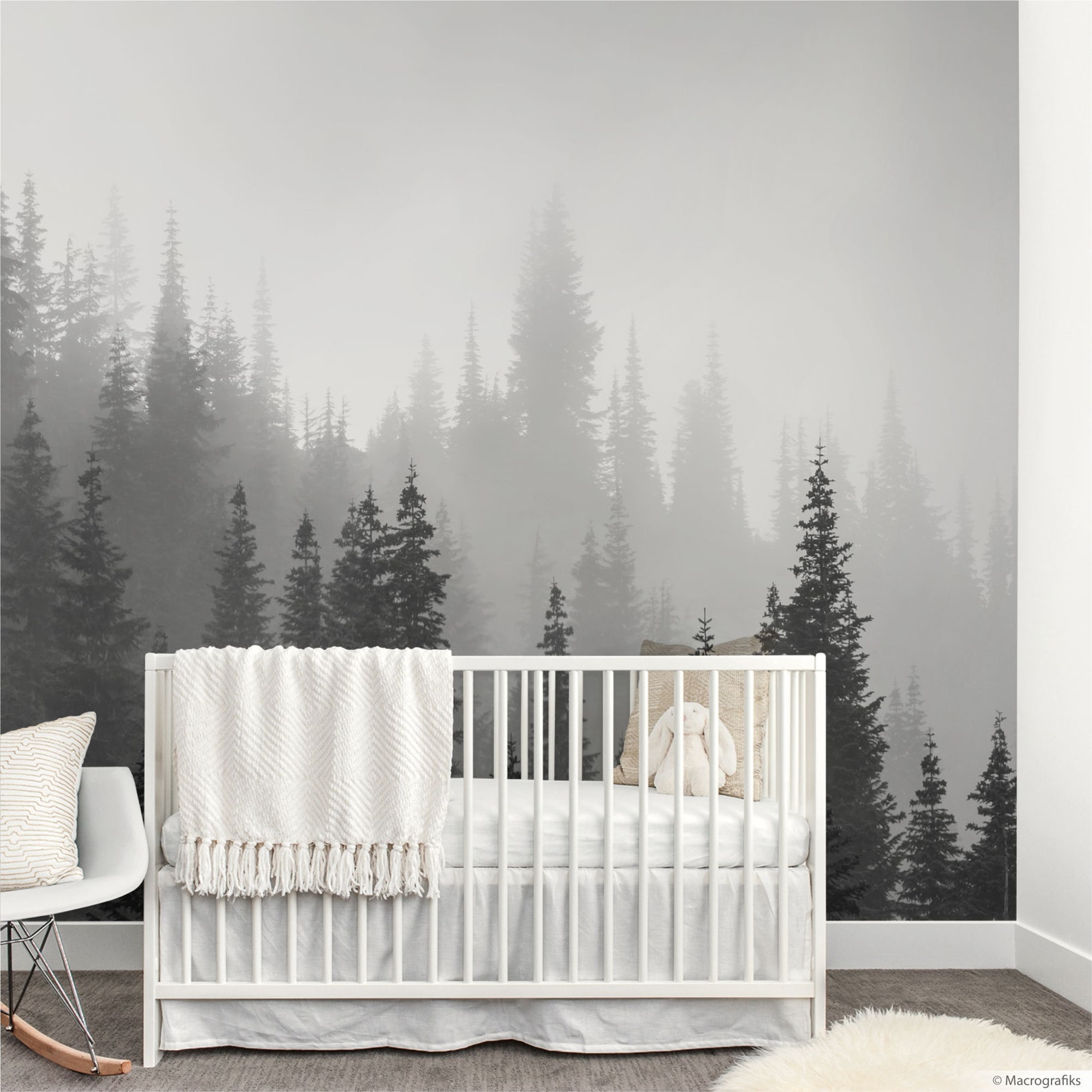 Tree mural Large wall photo Interior decor Pine tree | Etsy