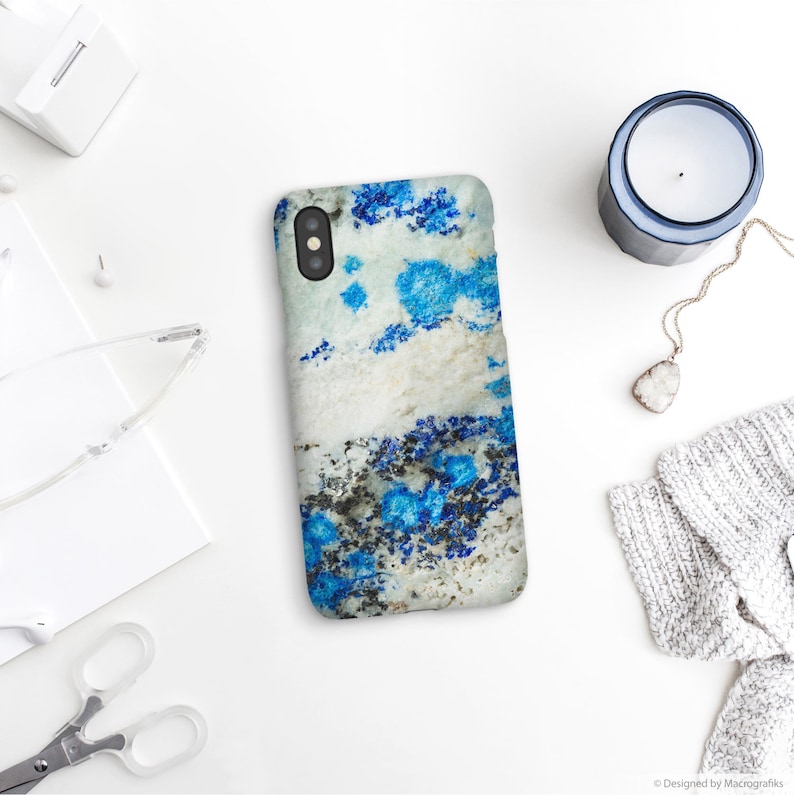 Blue Stone Phone Case Azurite Texture Iphone Cases Galaxy - Etsy