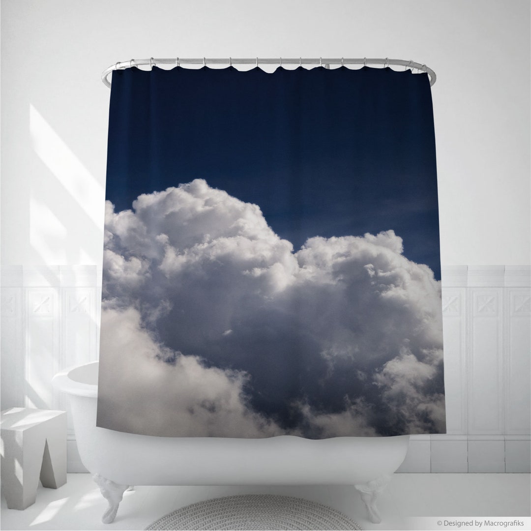 Cloudscape Shower Curtain, Bathroom Decor With an Original Cloud ...