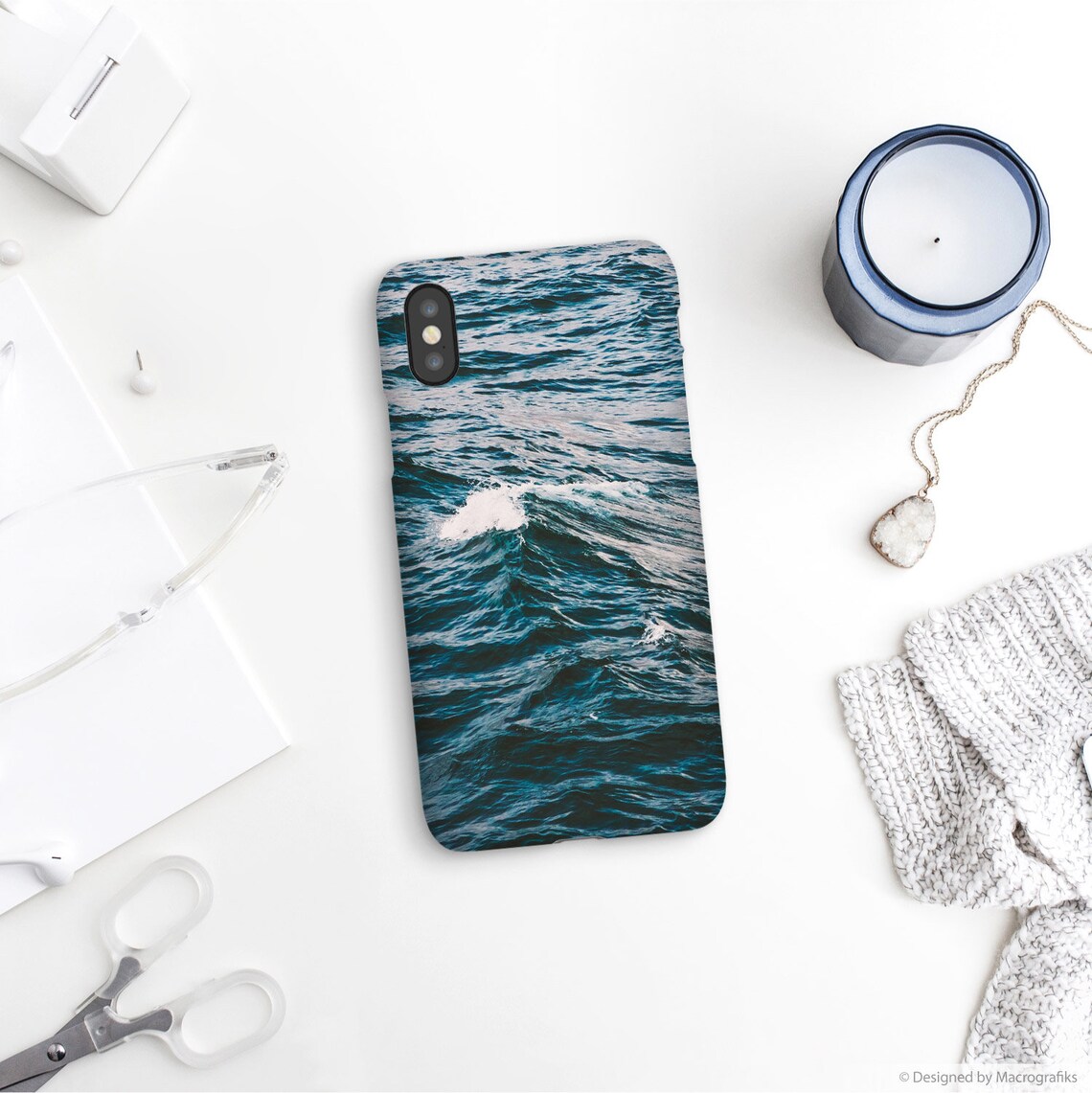 Ocean Phone Case Water Texture Blue Sea Photo Phone Case - Etsy