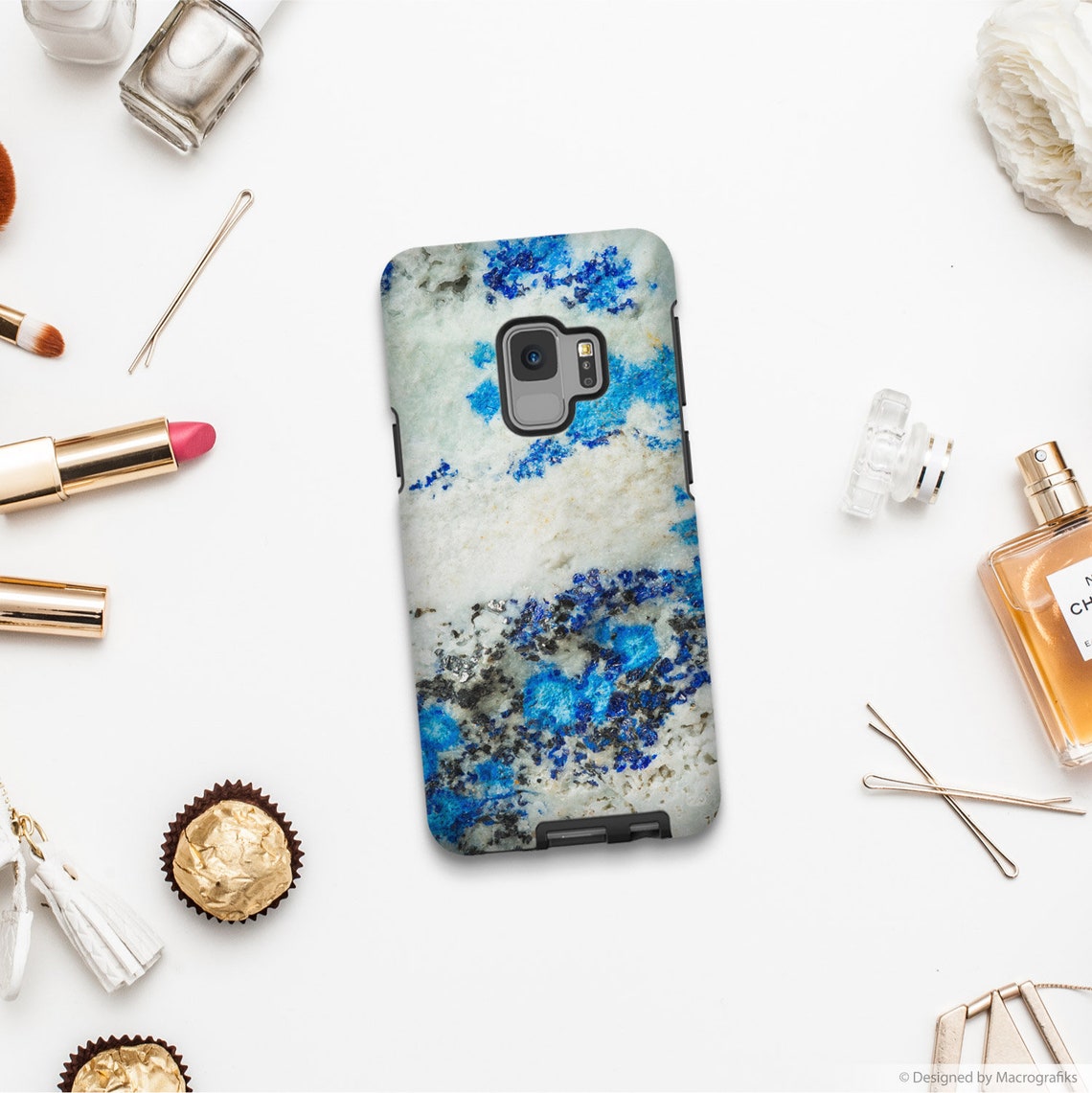 Blue Stone Phone Case Azurite Texture Iphone Cases Galaxy - Etsy