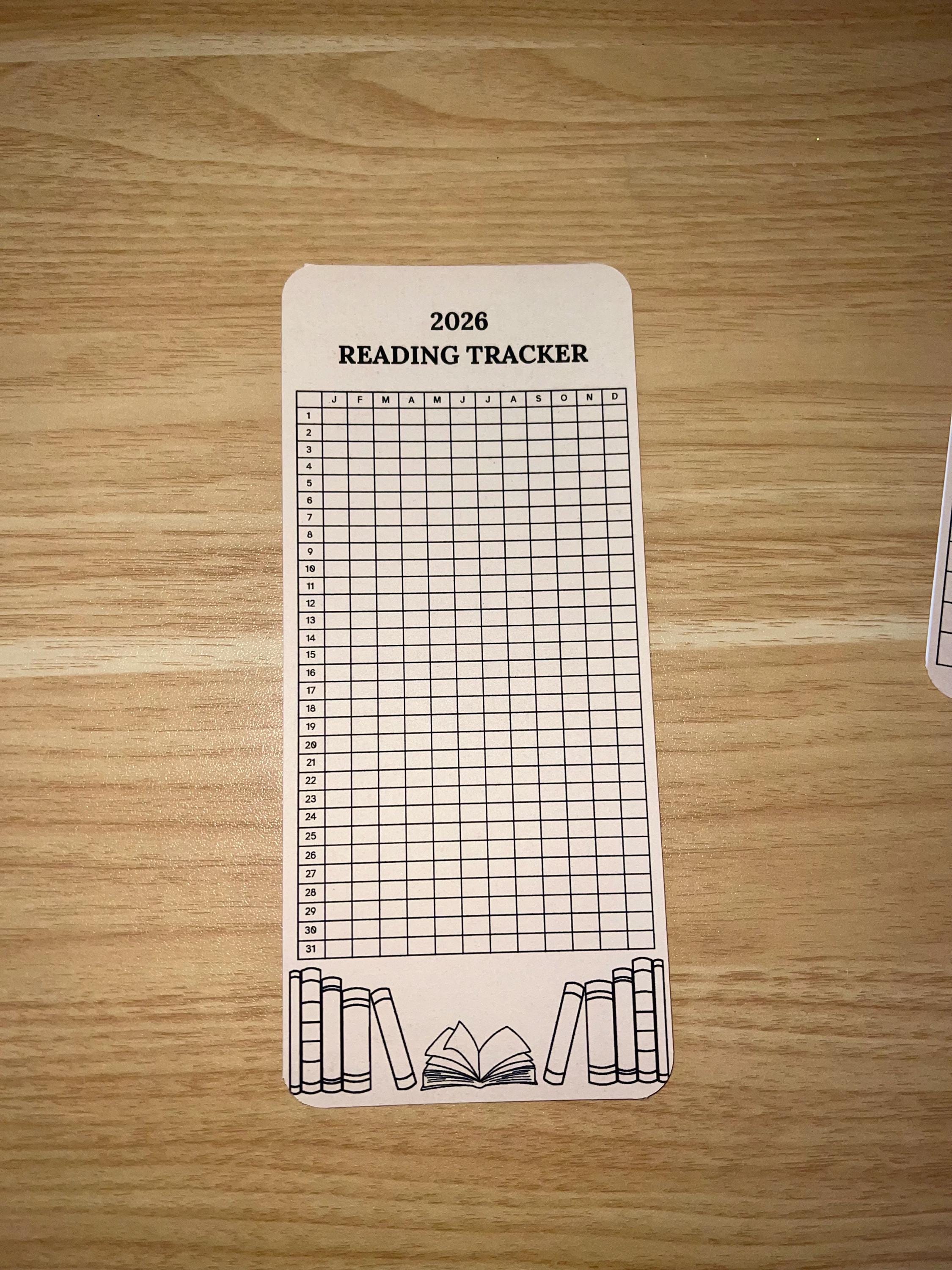 2026 Reading Log Bookmark Set | Monthly Reading Tracker | Card Stock ...