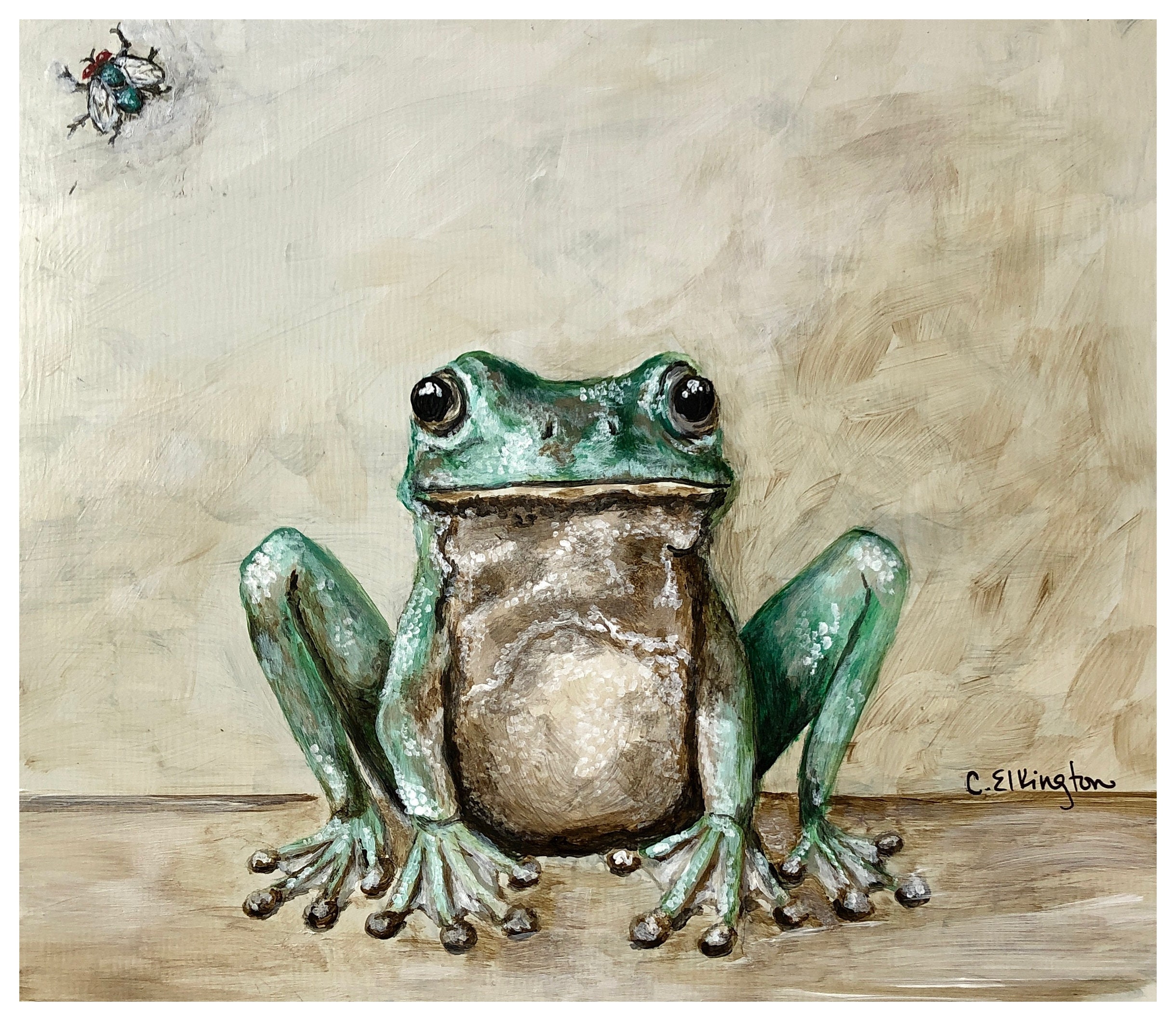 Fine Art Giclee Print, Art Print, Frog, Bull Frog, Amphibian, Boy Mom ...