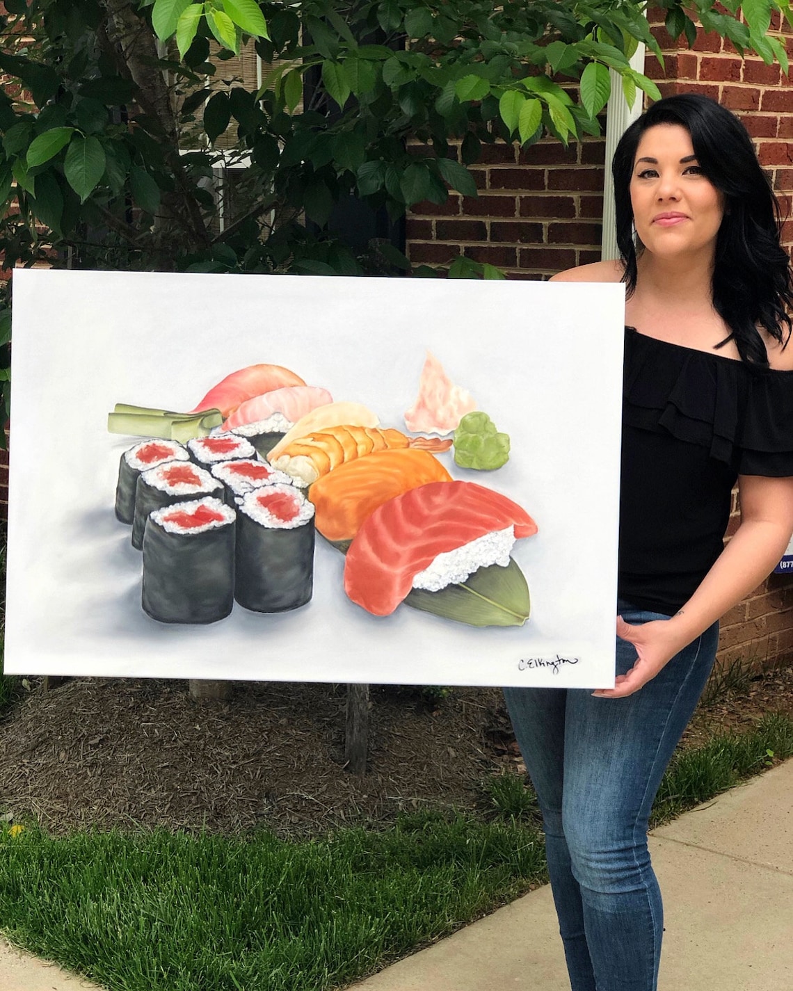 Sushi, Sushi Painting, Sushi Art, Oil Painting, Kitchen Art, Food Art ...