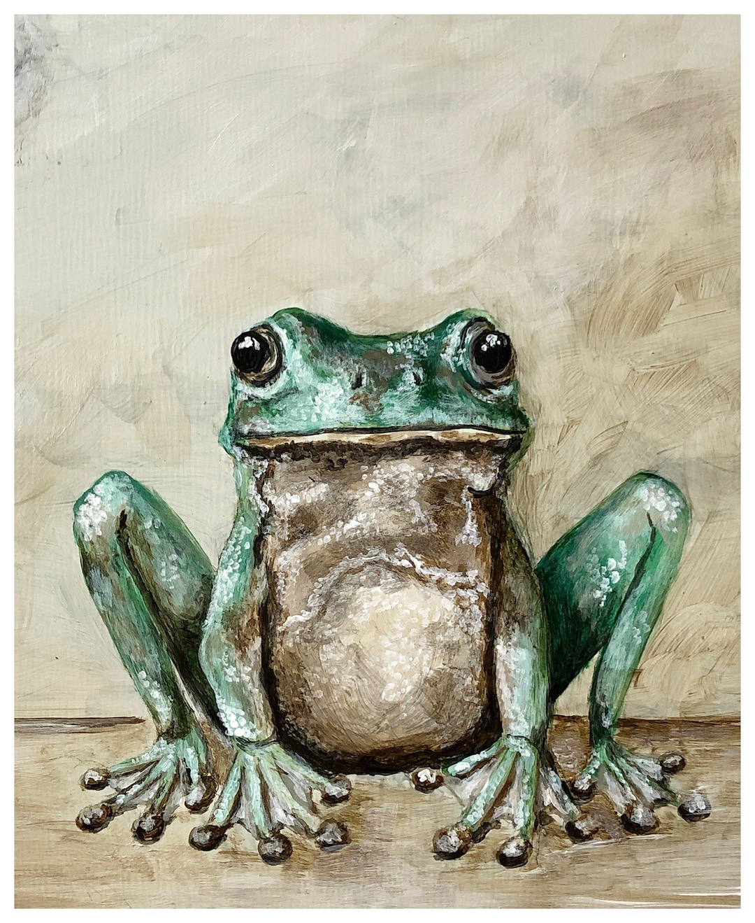 Fine Art Giclee Print, Art Print, Frog, Bull Frog, Amphibian, Boy Mom ...