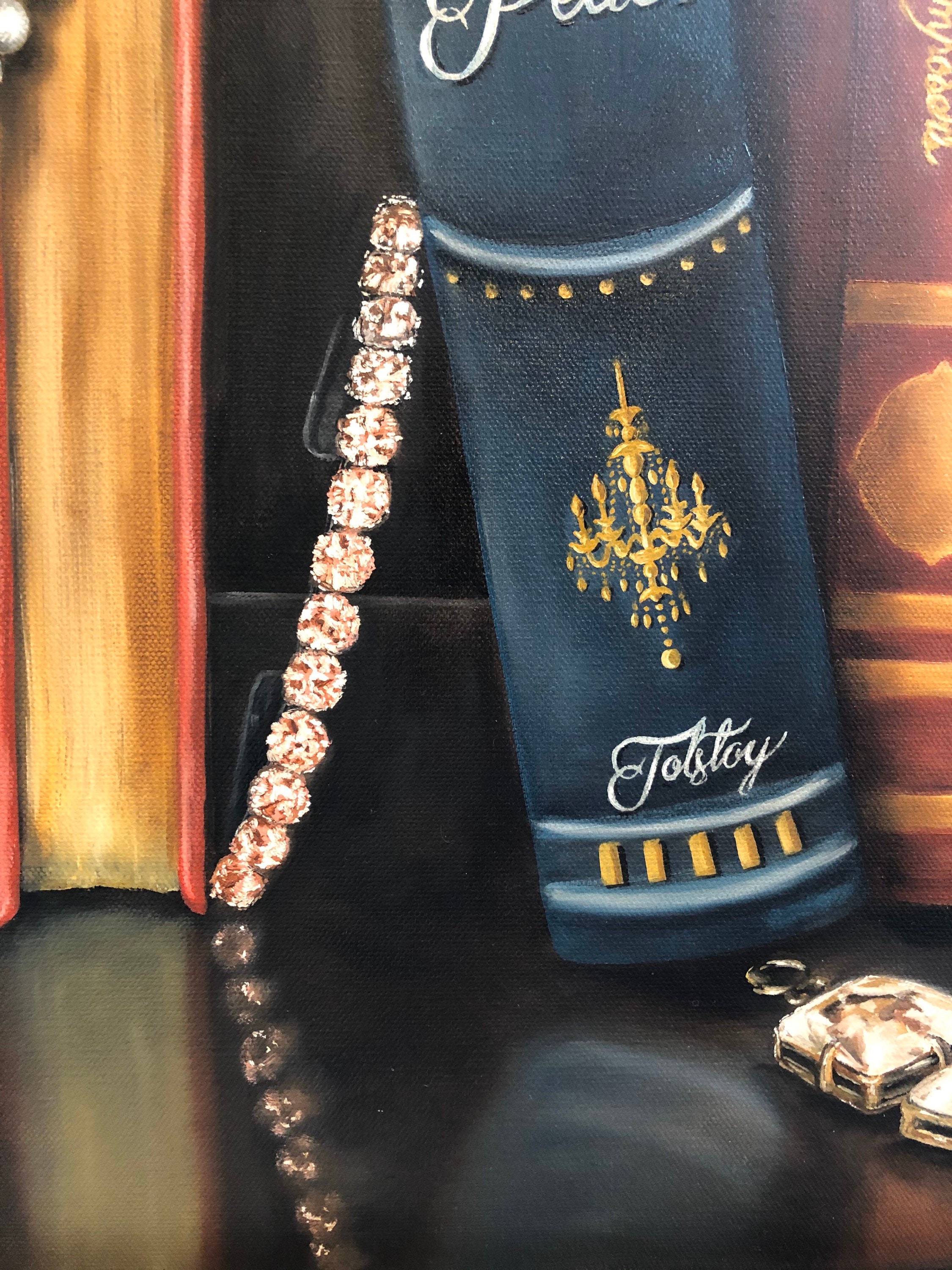 Booze & Books Oil Painting Vodka Bar Book Library Man - Etsy