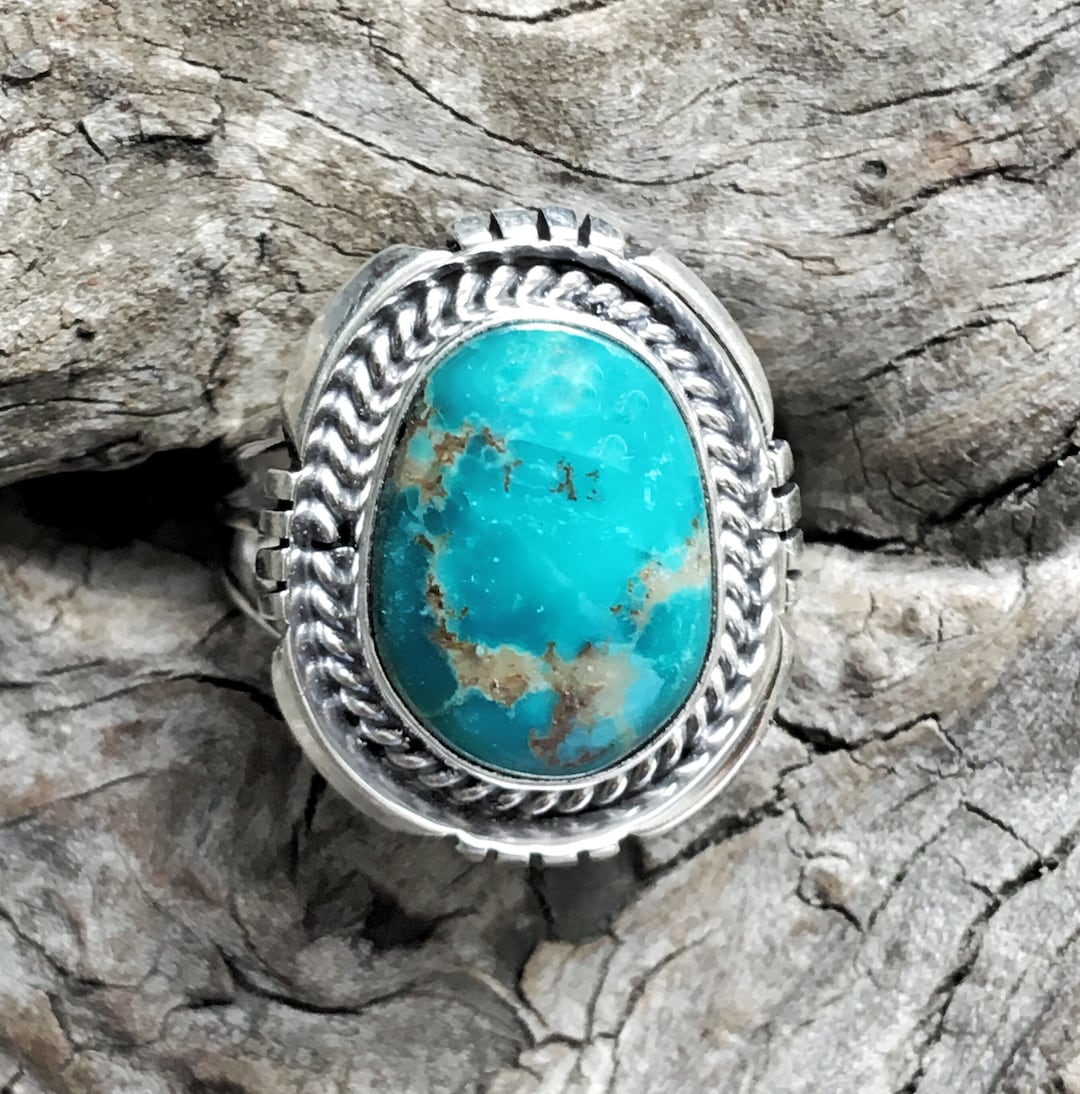 Handmade Native American Indian Turquoise With Brown Matrix Sterling ...