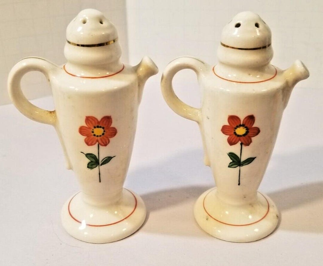 Salt & Pepper Shakers - Flower Water Sprinkler Can - VTG (japan) H.P ...