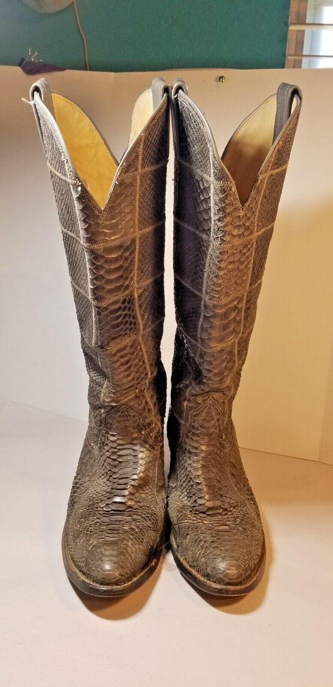 Nocona Gray Python Snake Skin Western Exotic Boots #L904 Womens US 6 B ...