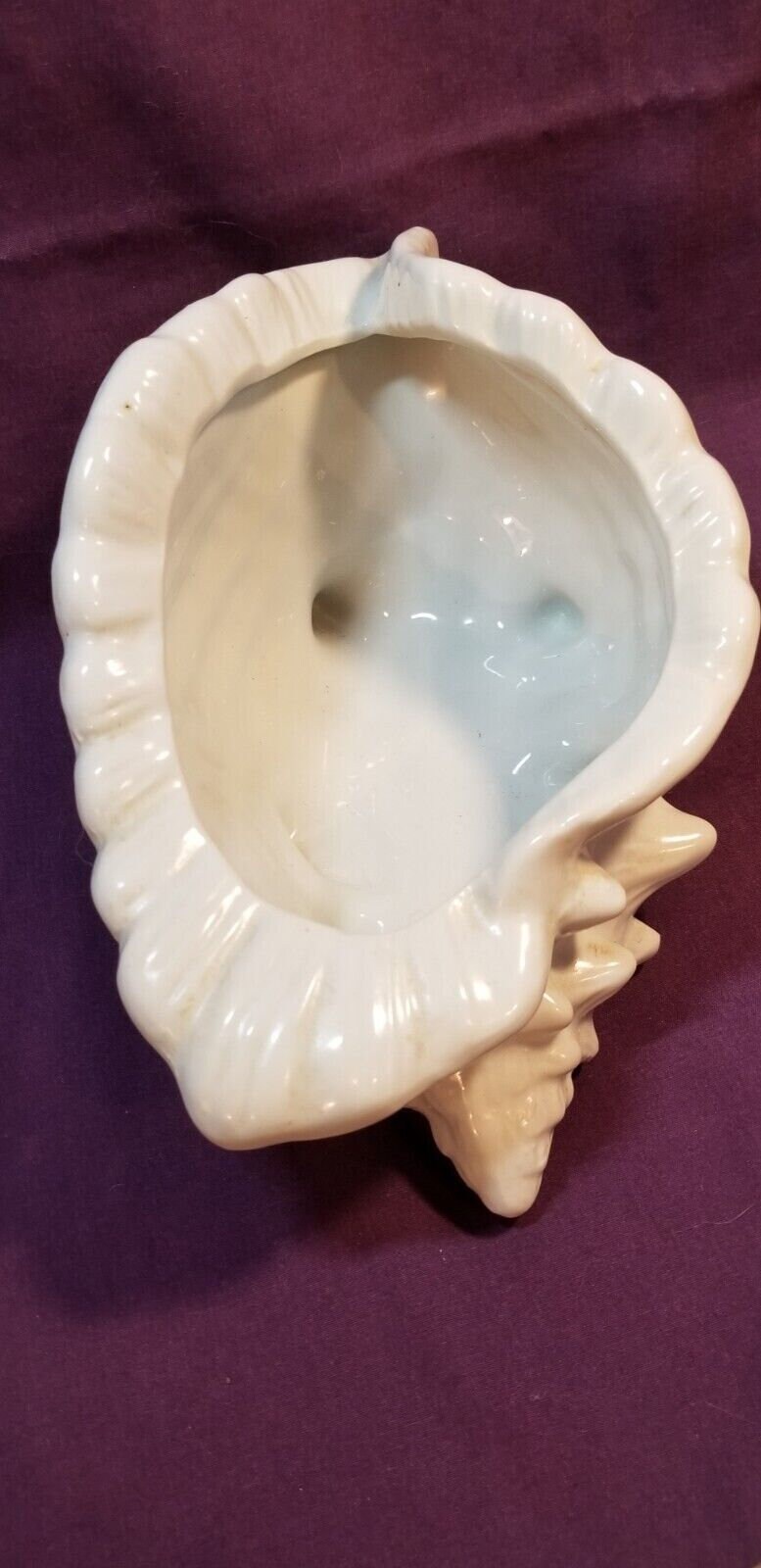 Vintage 8 Inch White Ceramic Conch Shell Planter Beach Shore Decor - Etsy