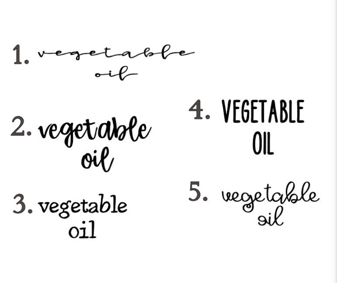 Customizable Cooking Oils Label Decal Only - Etsy