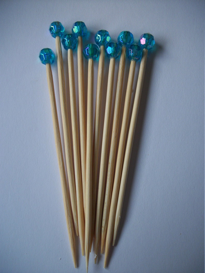 5 pairs of Mini Knitting Needles Faceted Beads ideal for | Etsy