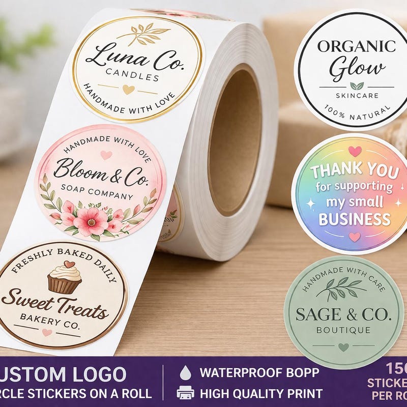 Personalized 2” Round Stickers - Etsy