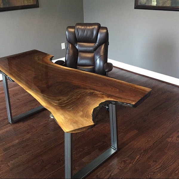 Wood Slab Desk - Etsy
