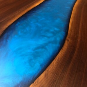 YOUR Custom Listing GORGEOUS Modern 7ft Blue Resin Walnut - Etsy