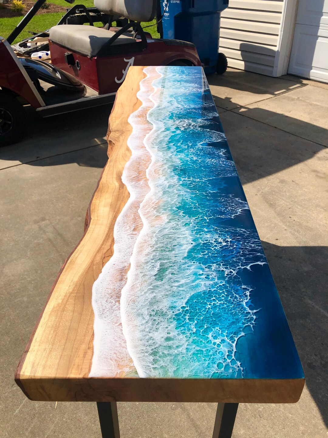YOUR Custom Listing- Live Edge Maple Ocean Console Table - Etsy