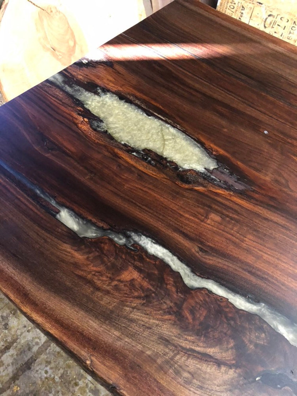 YOUR Custom Listing GORGEOUS Live Edge Walnut Gold Resin - Etsy