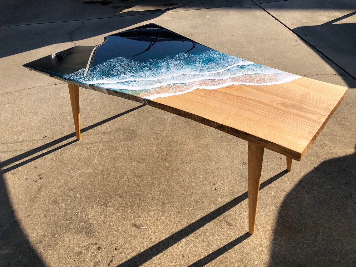 YOUR Custom Listing Live Edge Ocean Coffee Table - Etsy