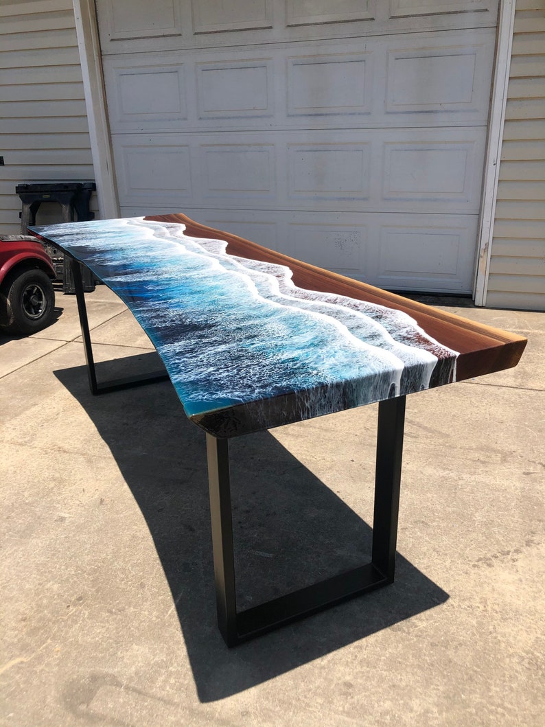 YOUR Custom Listing- GORGEOUS Live Edge Walnut Ocean Desk - Etsy