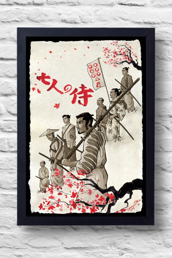 Seven Samurai Movie Poster Print Film Illustration Art - Etsy