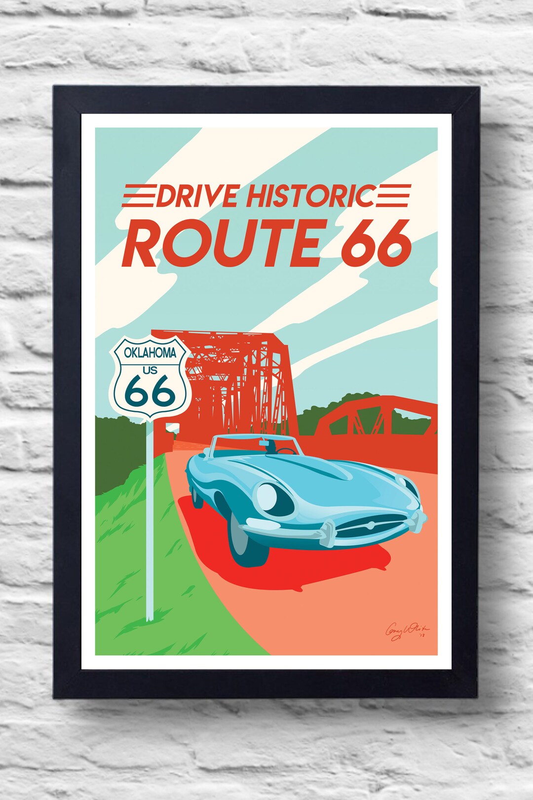 Route 66 Vintage Travel Poster Print Art Retro Painting - Etsy