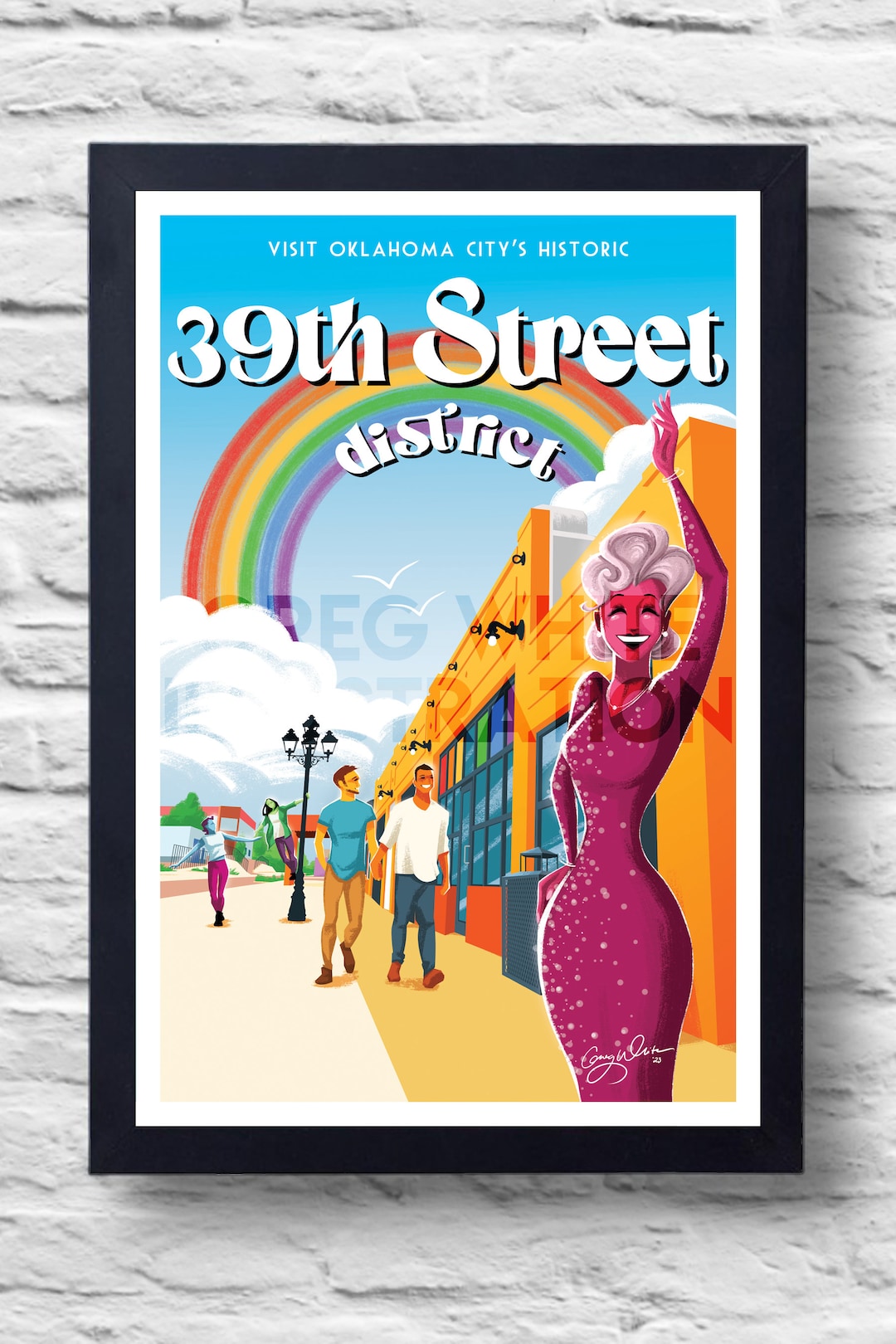 OKC 39th Street District Oklahoma City Vintage Travel Poster Print, Art ...