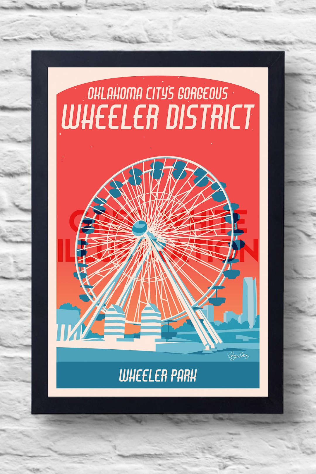 Wheeler District Oklahoma City Vintage Travel Poster Print, Art, Retro ...
