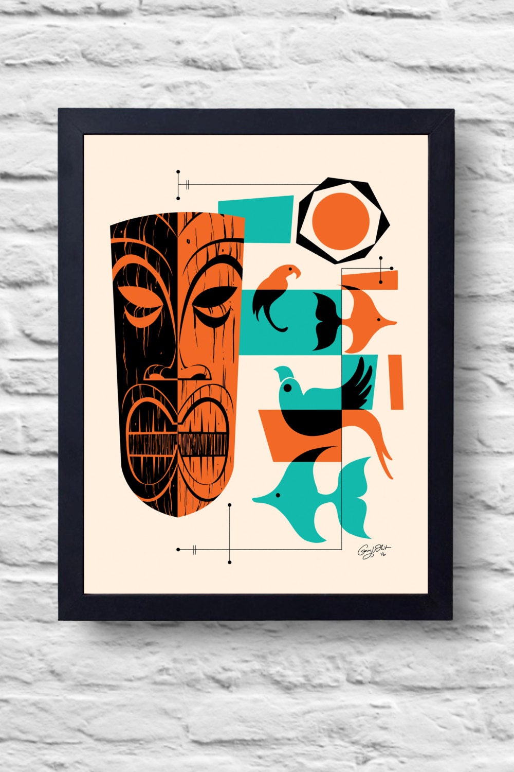 Vintage Style 1960s Tiki Print Art Retro Painting Gift - Etsy