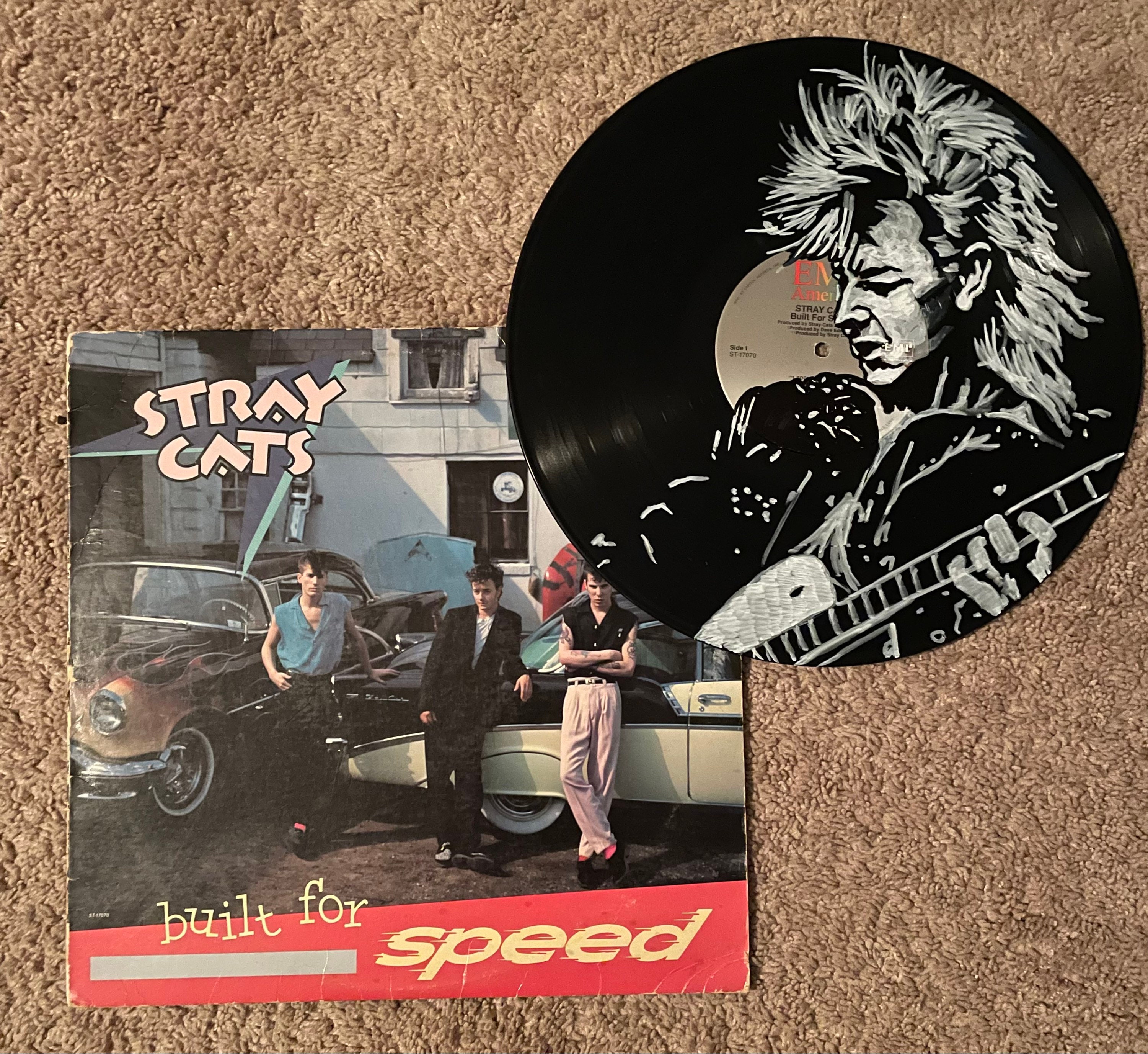 Brian Setzer of the Stray Cats Portrait on 12 Inch Vinyl - Etsy UK