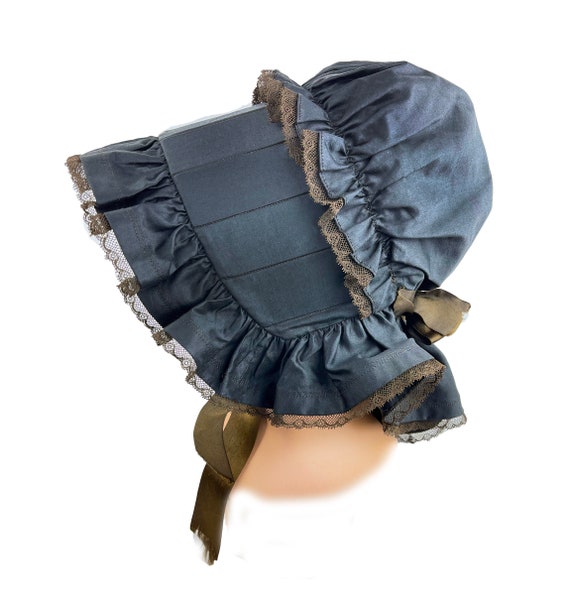 Rare 1860s Slat Poke Bonnet Victorian Mourning Civil … - Gem