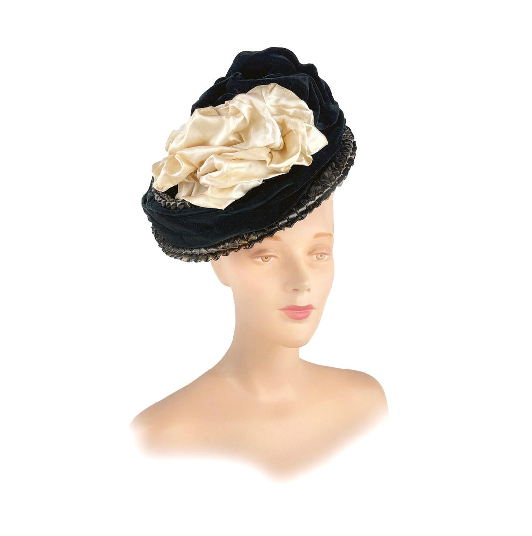 Antique Edwardian Straw Hat, Boater Dated With Original Hatpin, Label ...