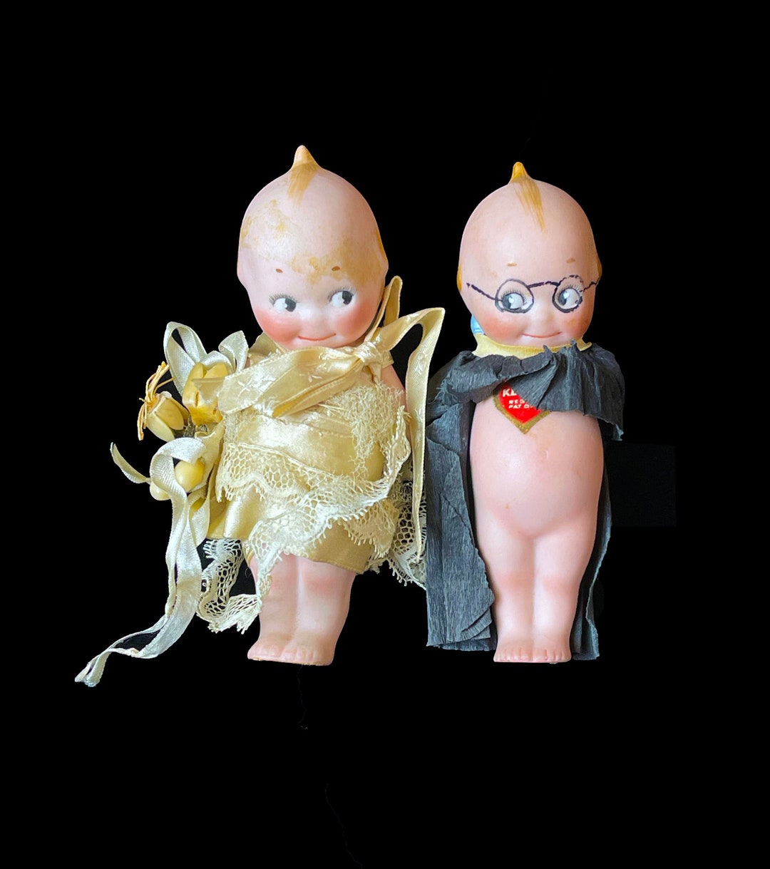 Authentic Kewpie Bride and Groom BISQUE C.1912 Dolls ORIGINAL ...