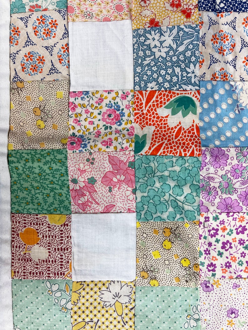 Vintage 1930s Quilt Patchwork Table Runner for Vintage Doll Made With ...