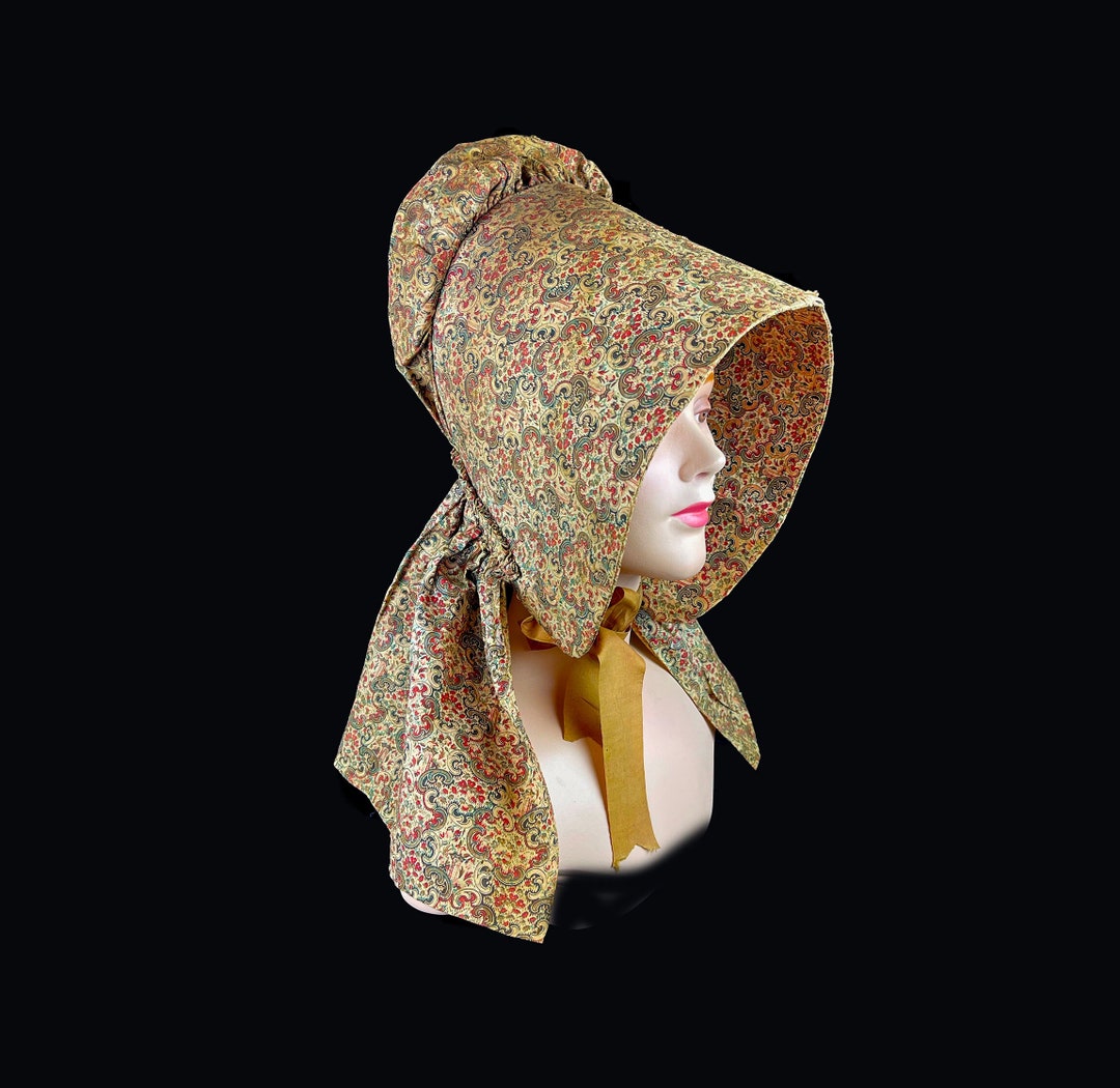 SOLD MS. N: Rare C.1840 Paisley Poke-bonnet Styled Sunbonnet, Romantic ...