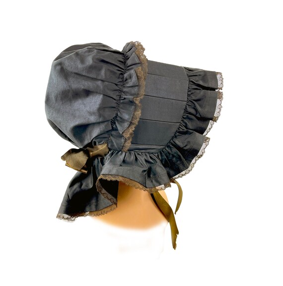 Rare 1860s Slat Poke Bonnet Victorian Mourning Civil … - Gem