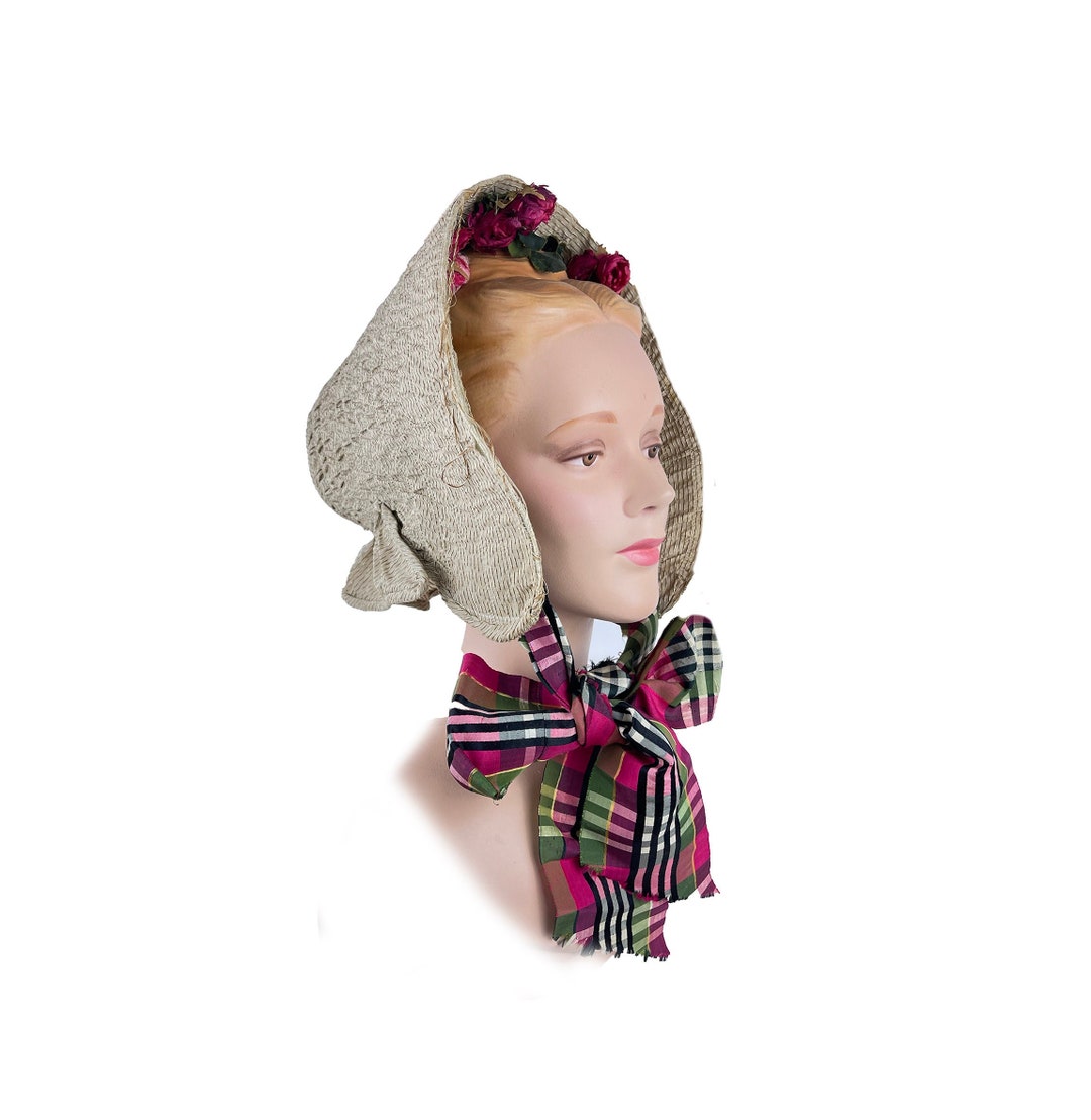 Restored Antique 1850s Drawn Bonnet Used in Theatre, Role Playing, or ...