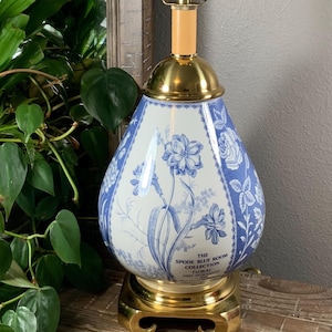 Spode FLORAL Georgian Collection Electric Table Lamp - Blue and White ...