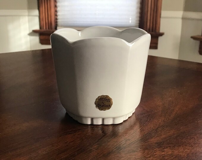 Frankoma Pottery "original Creation" White Planter With Scalloped Top ...