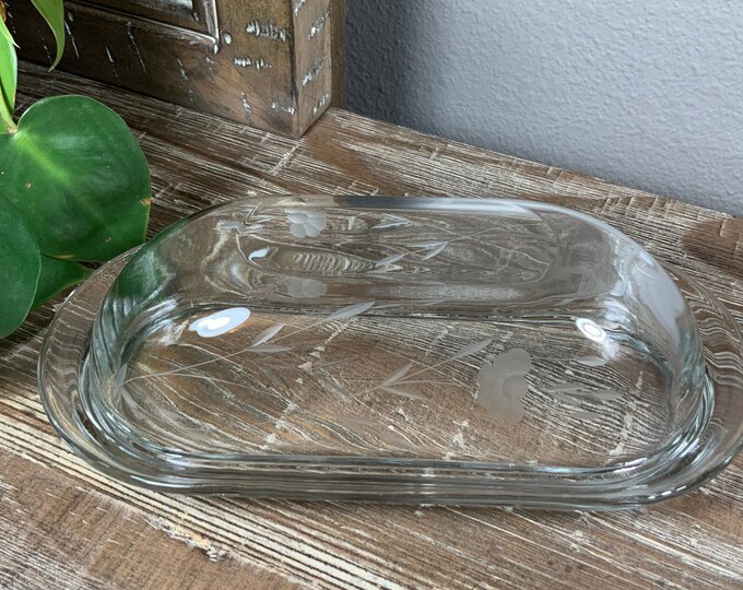 Princess House HERITAGE 1/4 Pound Butter Dish and Cover - Crystal 369 ...