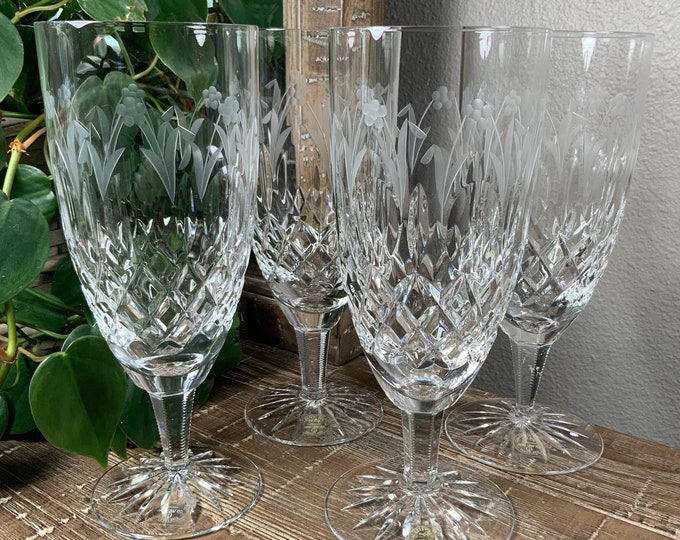 Pair Rogaska QUEEN the ASI Collection Lead Crystal Iced Tea Goblets ...