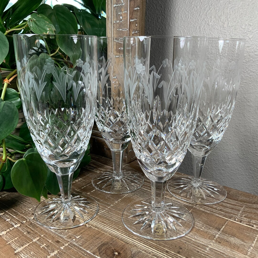 Pair Rogaska QUEEN the ASI Collection Lead Crystal Iced Tea Goblets ...