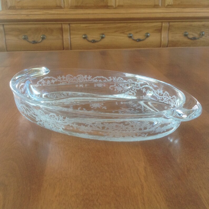 Fostoria ROMANCE Clear Crystal 3-Part Relish Dish / Bowl with | Etsy