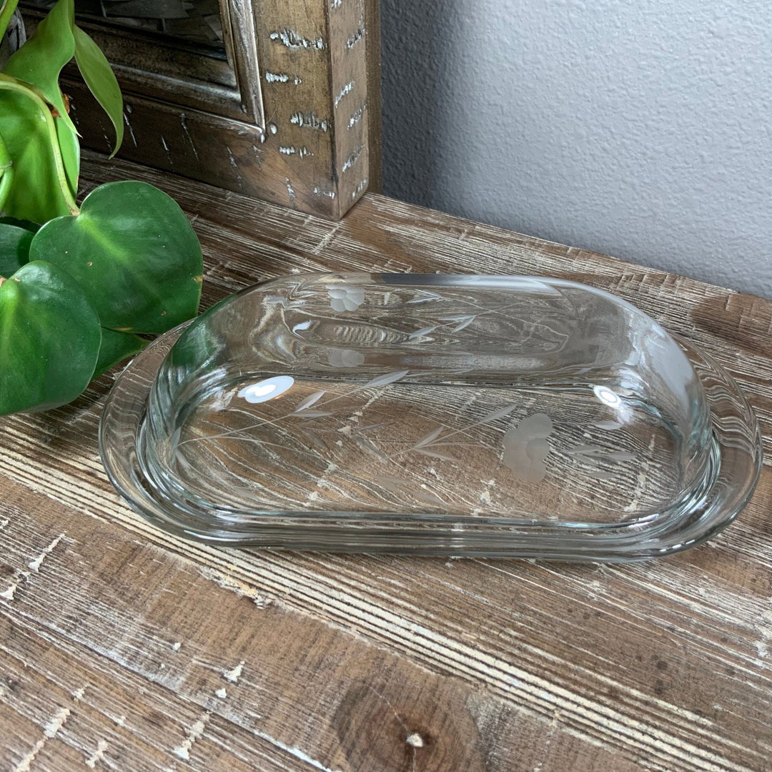 Princess House HERITAGE 1/4 Pound Butter Dish and Cover Crystal 369 ...