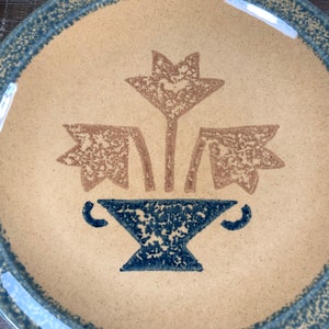 Four (4) Pfaltzgraff AMERICA Dinner Plates - Spongeware Tree, Vase, and ...